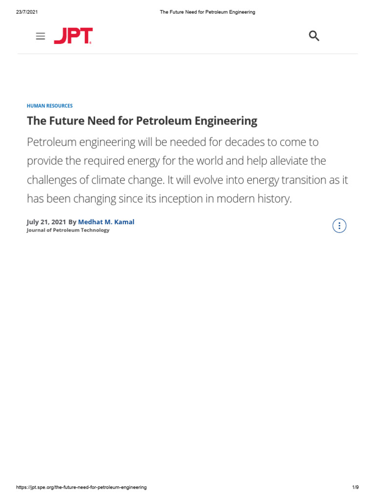 Future of Petroleum Engineering Explained | PDF | Geothermal Energy ...