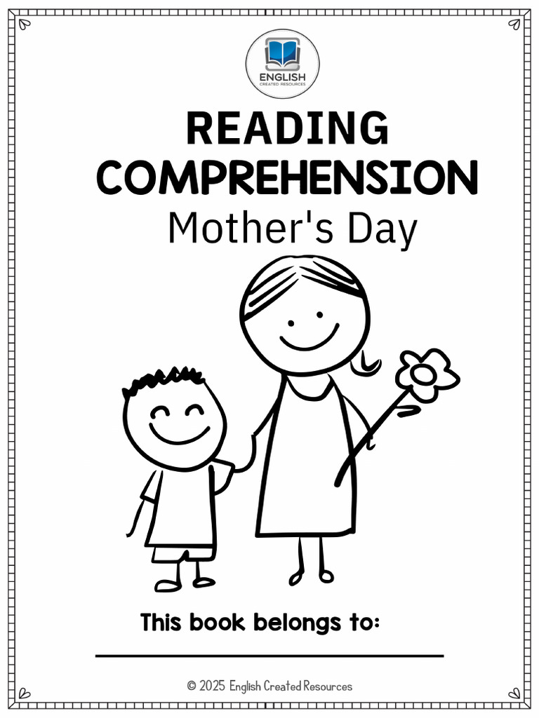Mother's Day Reading Comprehension KG Copyright 2025 English Created ...