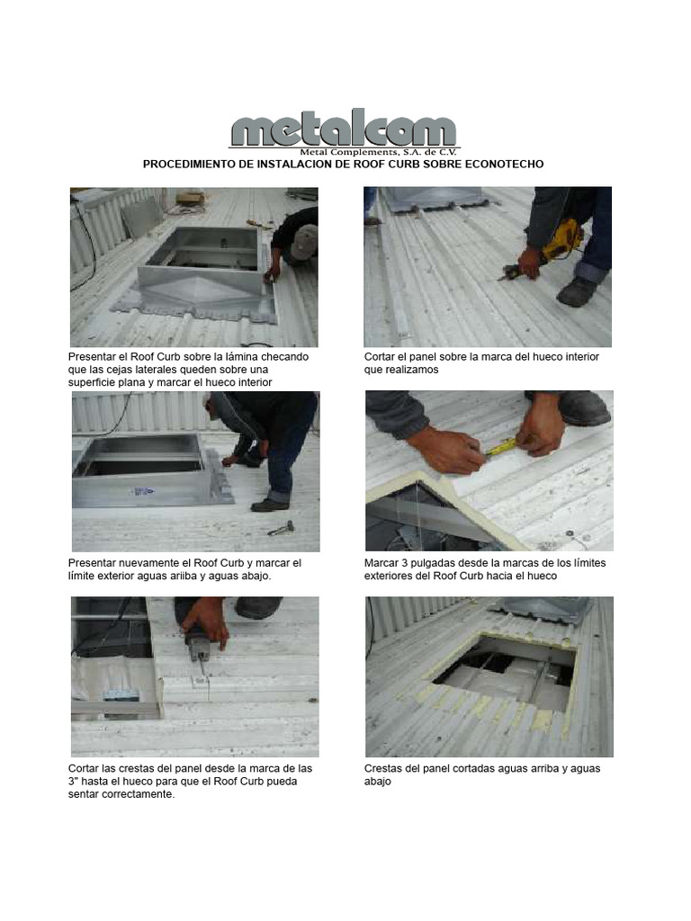 Instalacion Roof Curb Sobre Econotecho | PDF