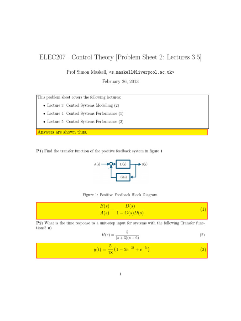 Solutions-2 (Lectures 3-5) | PDF | Electronics | Applied Mathematics