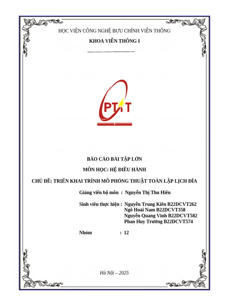 Báo Cáo BTL HDH Nhóm 12 | PDF