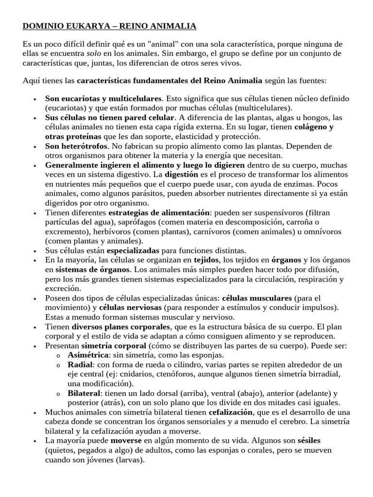 Dominio Eukarya - Reino Animalia | PDF | Reproducción | Huevo