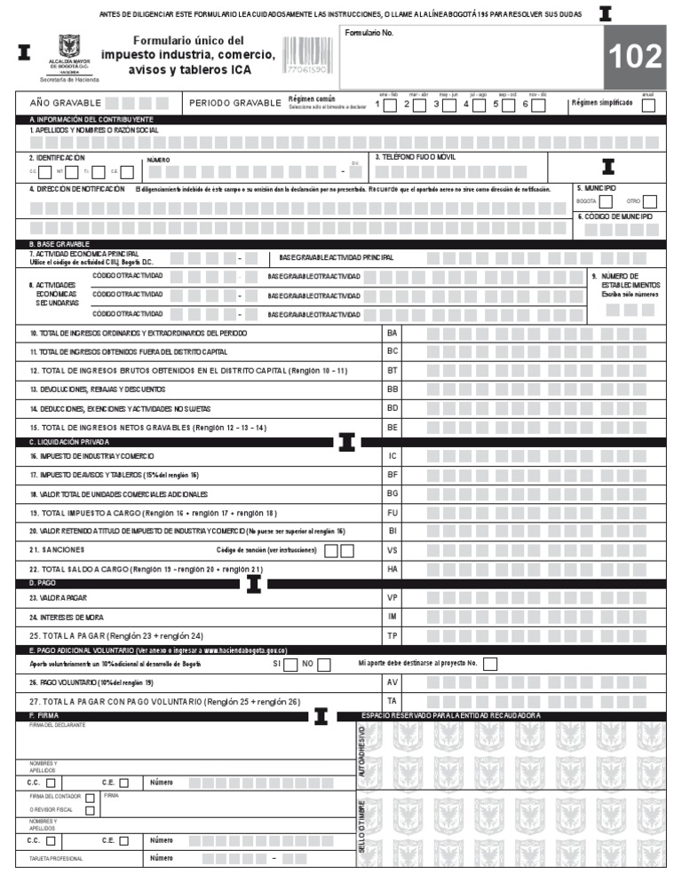 Formulario ICA | PDF