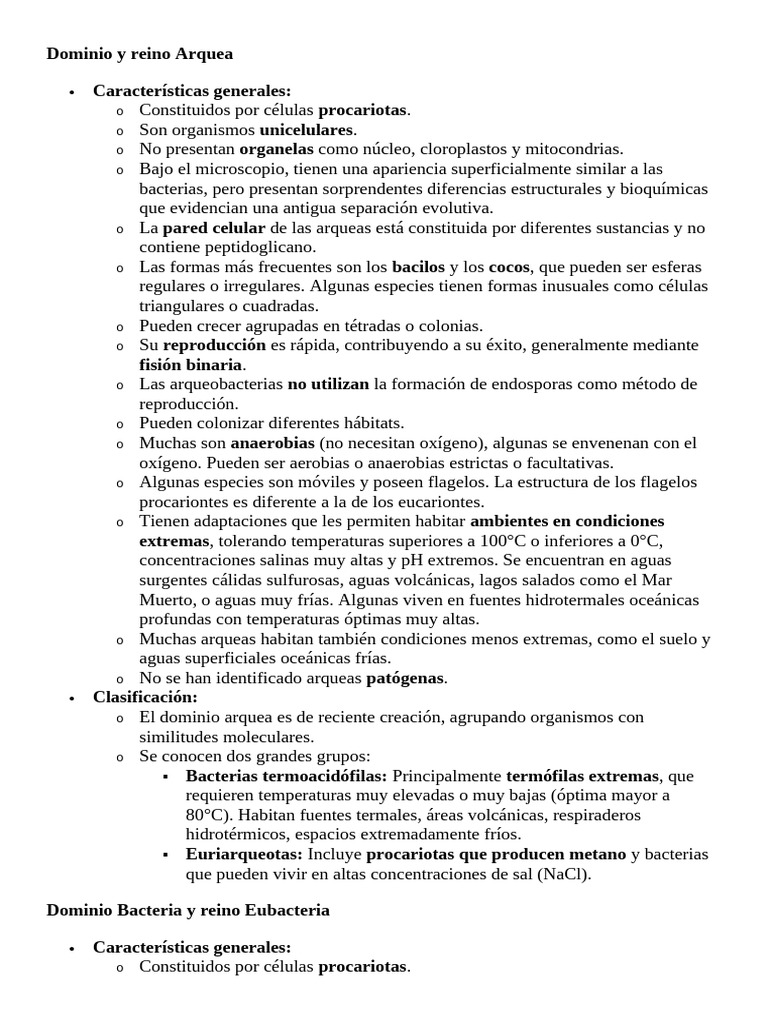 Dominio y Reino Arquea | PDF | Las bacterias | Archaea