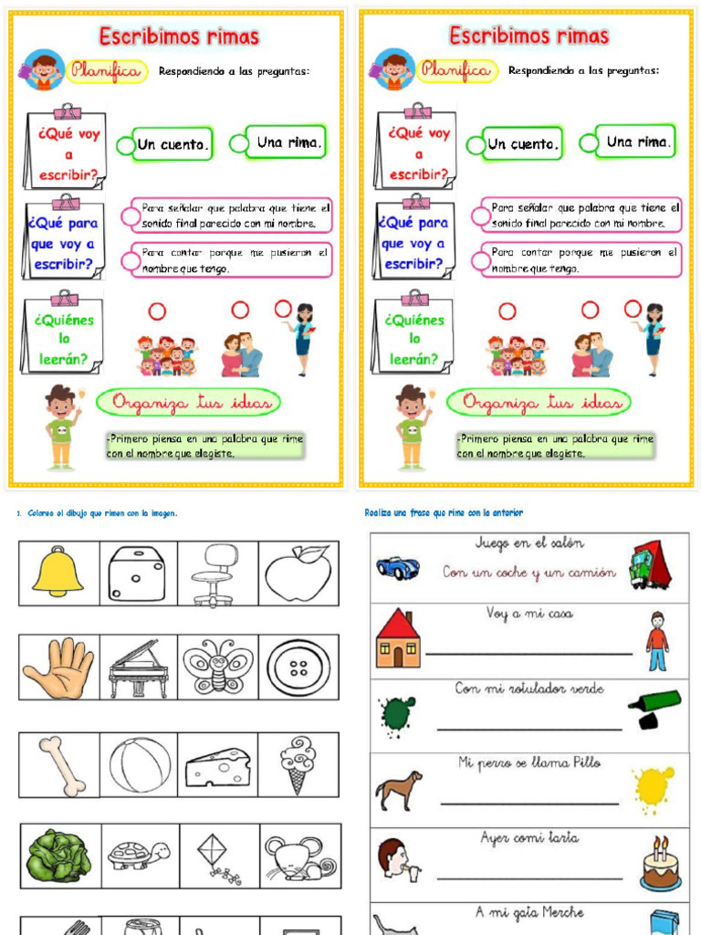 Ficha de Esribimos Una Rima | PDF