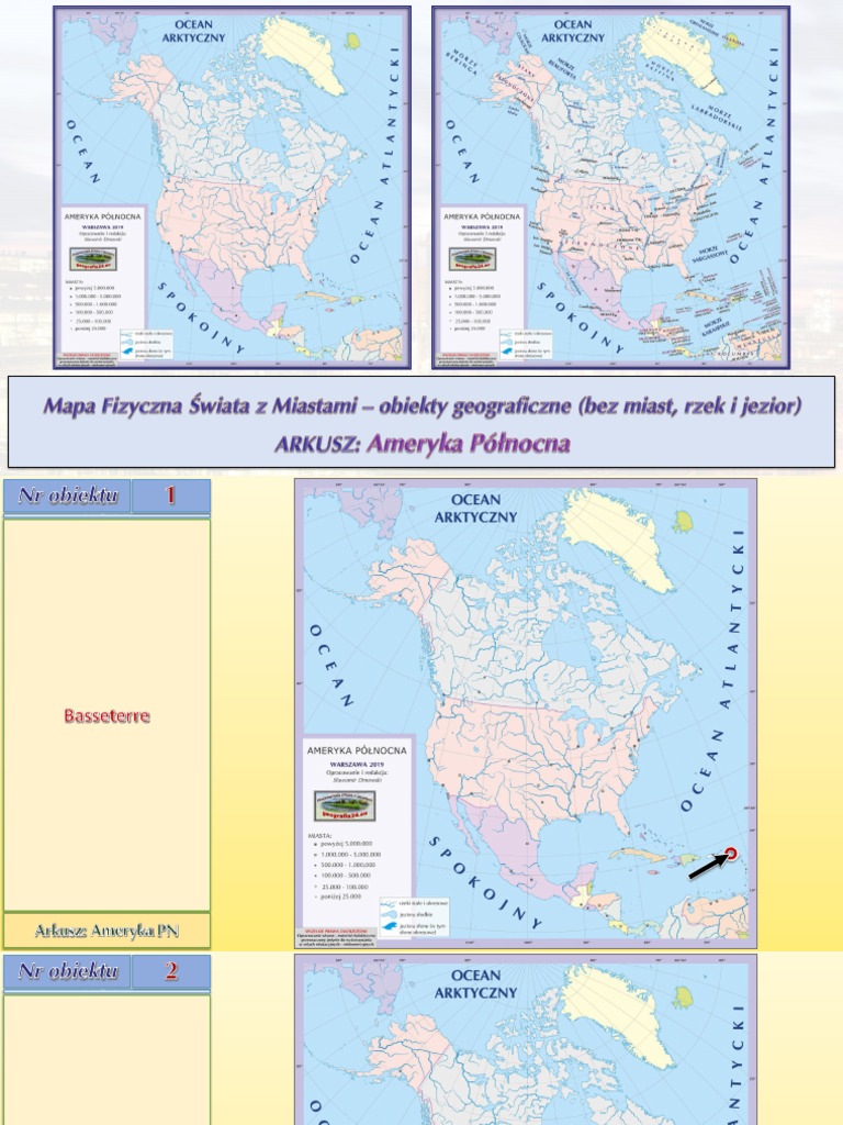Mapa Fizyczna Swiata PR MIASTA 2 Ameryka PN | PDF