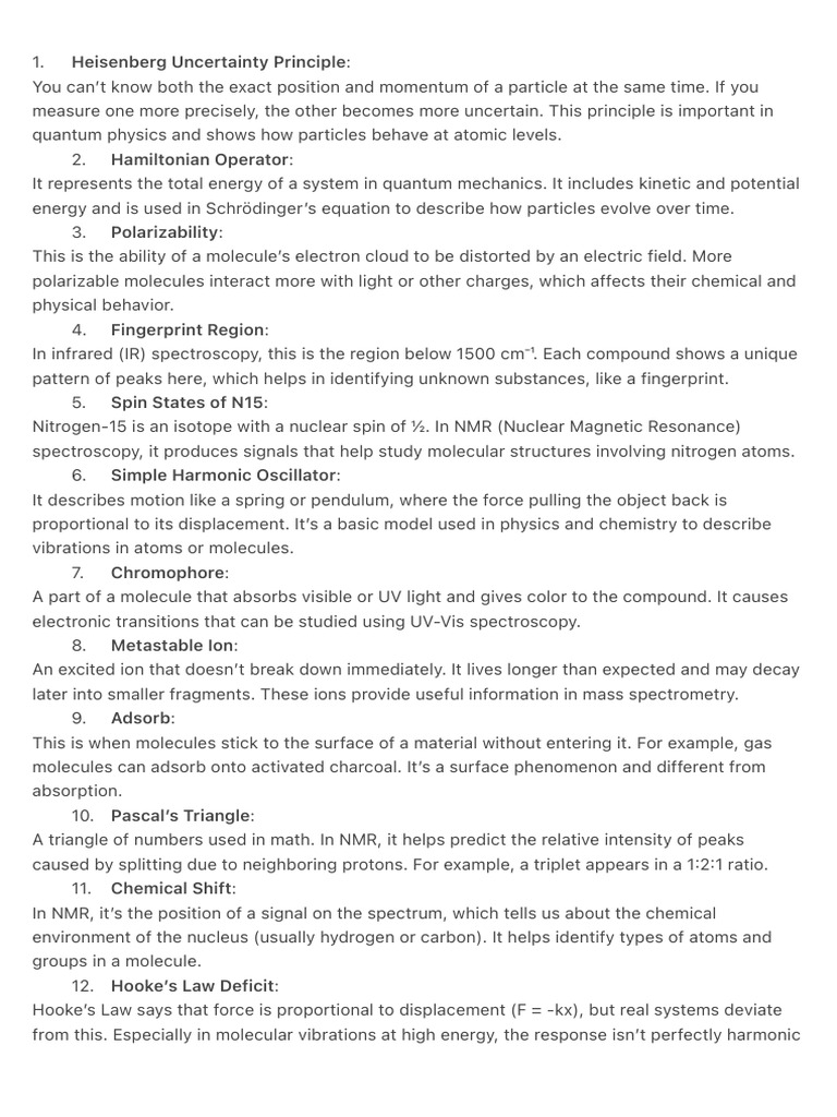 Heisenberg Uncertainty Principle | PDF | Molecules | Spectroscopy