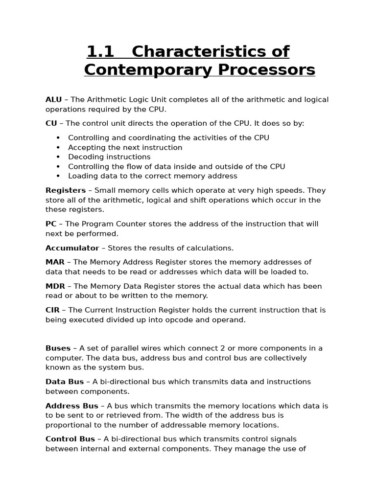1.1 Characteristics of Contemporary Processors | PDF | Central Processing Unit | Multi Core ...