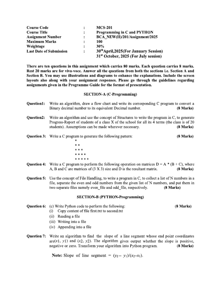 Bca - New II Ignou Assignment 2025 | PDF