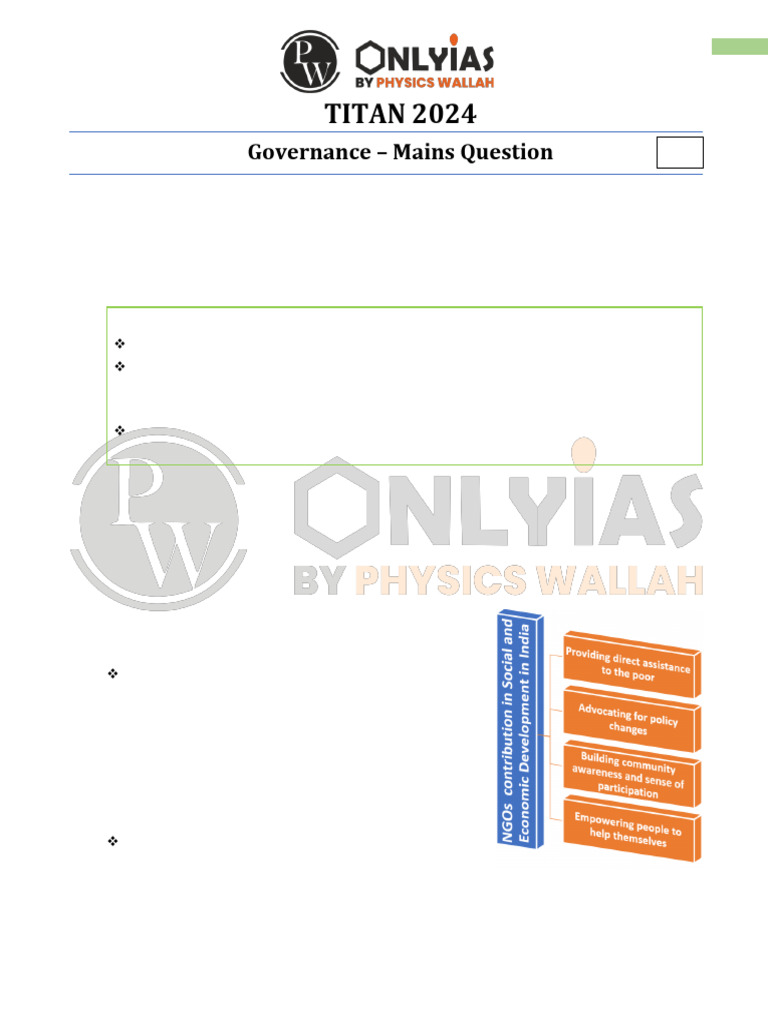 Governance 07 - Mains Questions - (UPSC Titan English) | PDF | Non ...