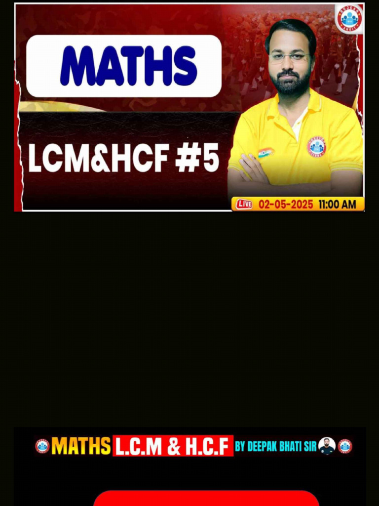 Maths by Deepak Sir - LCM & HCF #5 | PDF