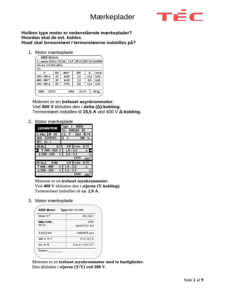 Mærkeplader Forskellige Typer - 240819 | PDF