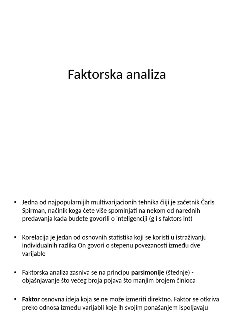 Faktorska Analiza | PDF