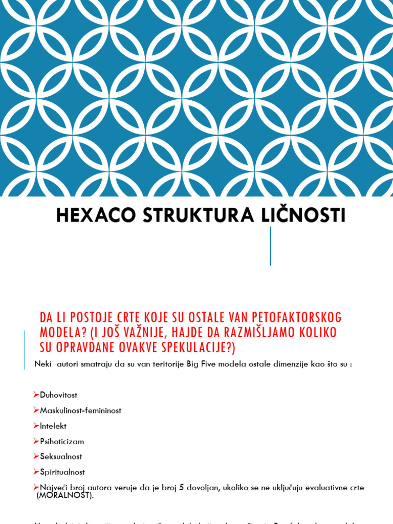 HEXACO Struktura Ličnosti | PDF