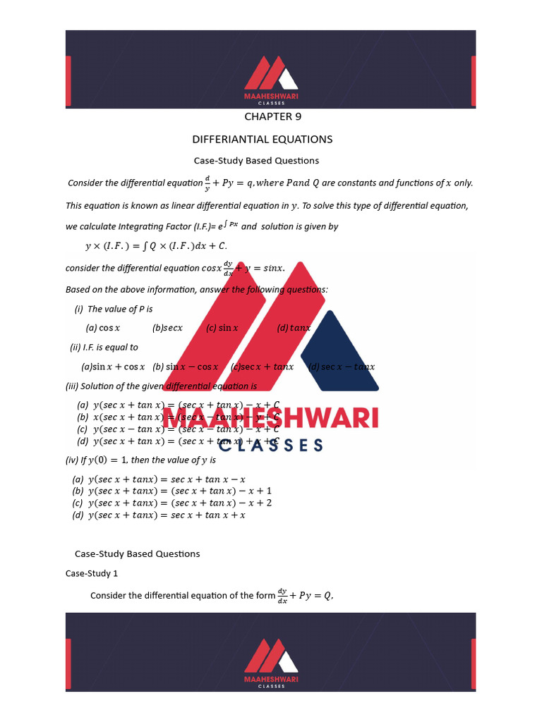 CHAPTER 9 Diff Equation | PDF | Equations | Mathematics