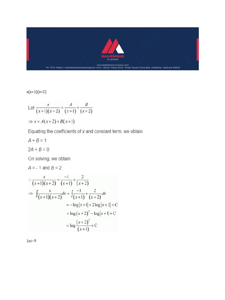 Partial Fraction Solutions | PDF