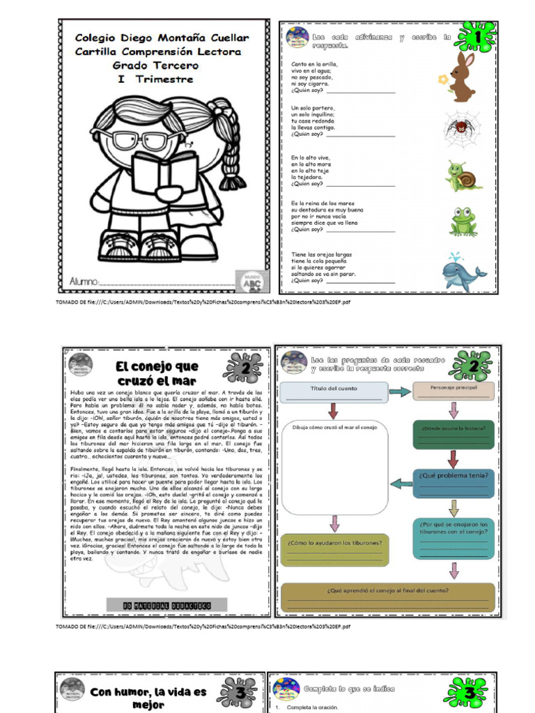Comprension de Lectura - Grado 3 | PDF