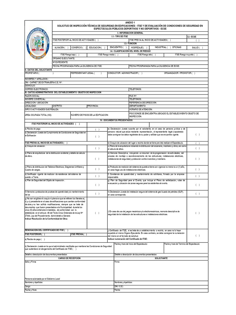 Solicitud ITSE ECSE | PDF