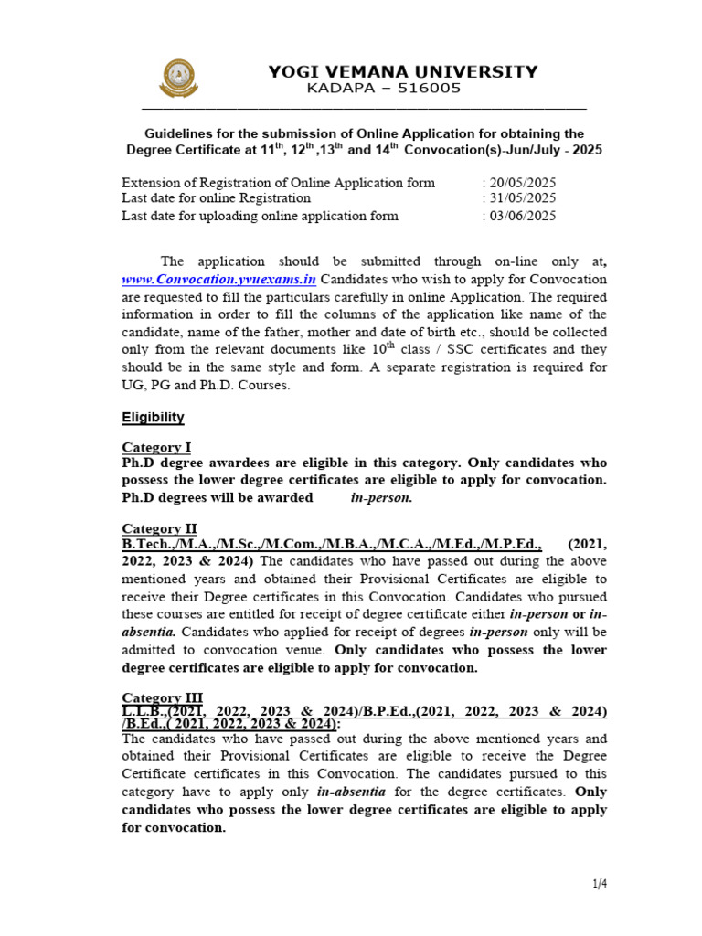 Convocation Guidelines | PDF