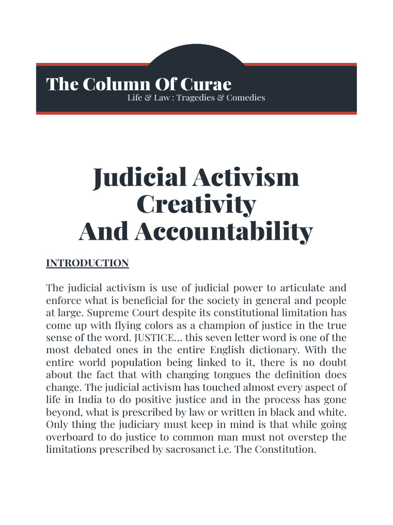 Understanding Judicial Activism in India | PDF | Precedent | Supreme ...