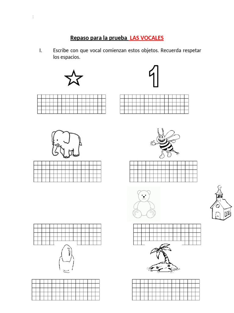 Repaso para La Prueba Vocales | PDF
