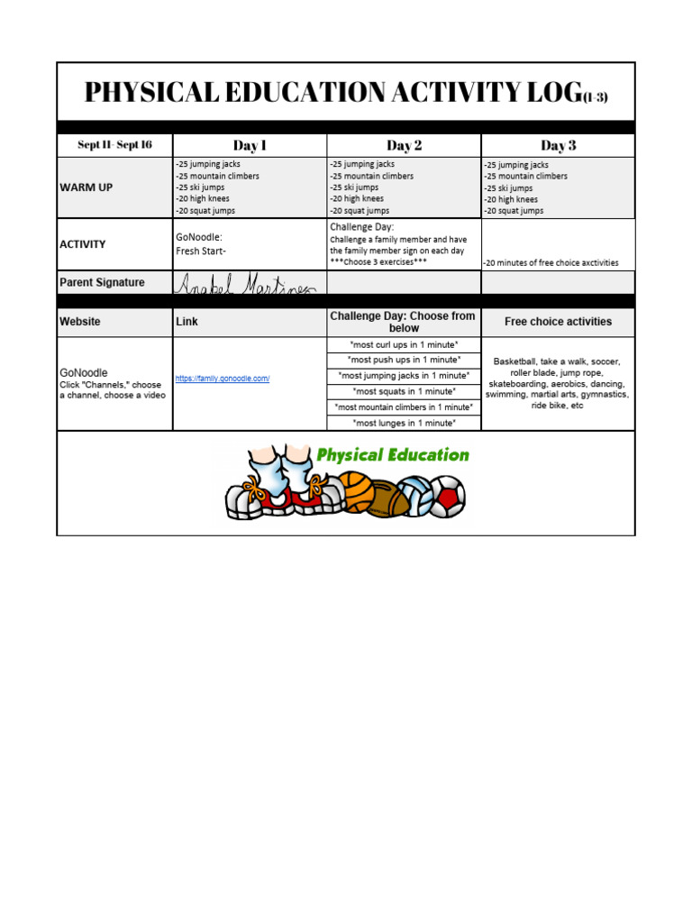 Edited - PE 1-3 WK 3-Activity Log-Siqueiros | PDF