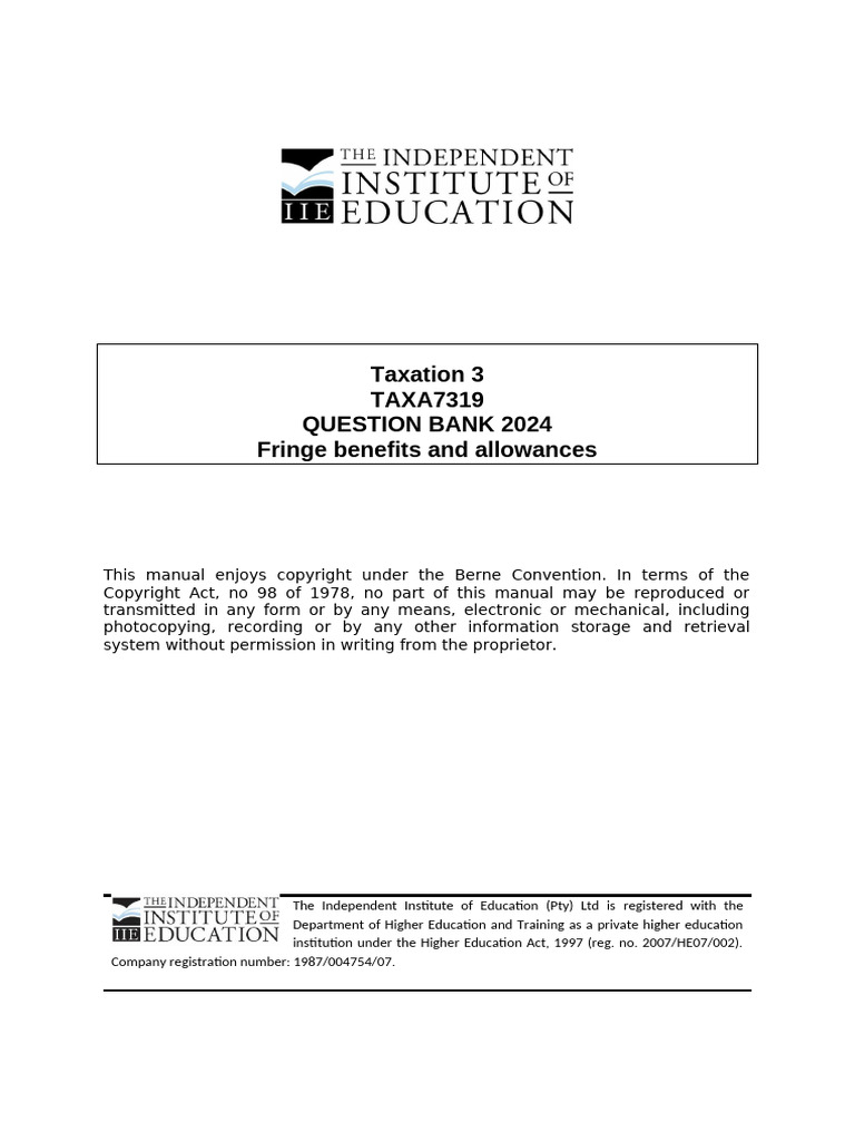LU9 - 4 - Employment Benefits Question Bank | PDF | Interest | Value Added Tax