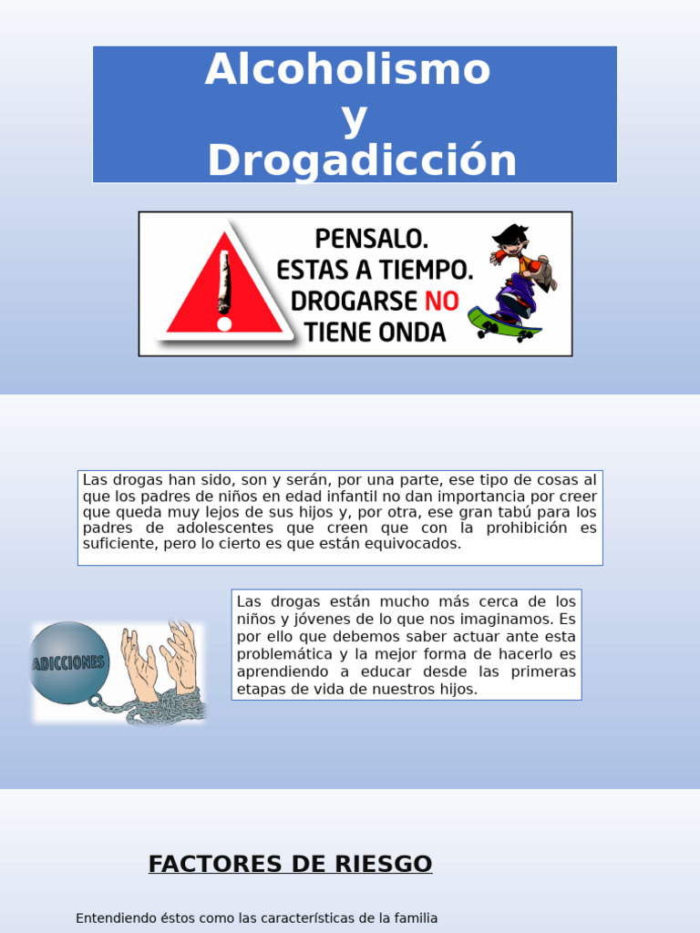 Alcoholismo y Drogadiccion | PDF | La dependencia de sustancias | Drogas