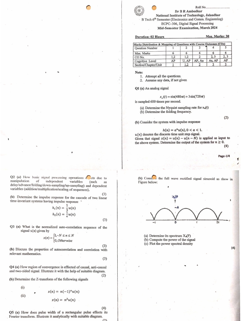 DSP Mid Sem | PDF