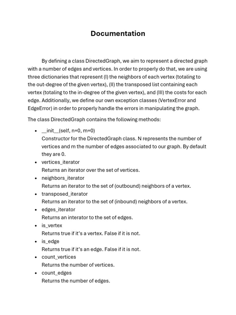 Documentation Assignment 1 - P | PDF | Vertex (Graph Theory) | Combinatorics
