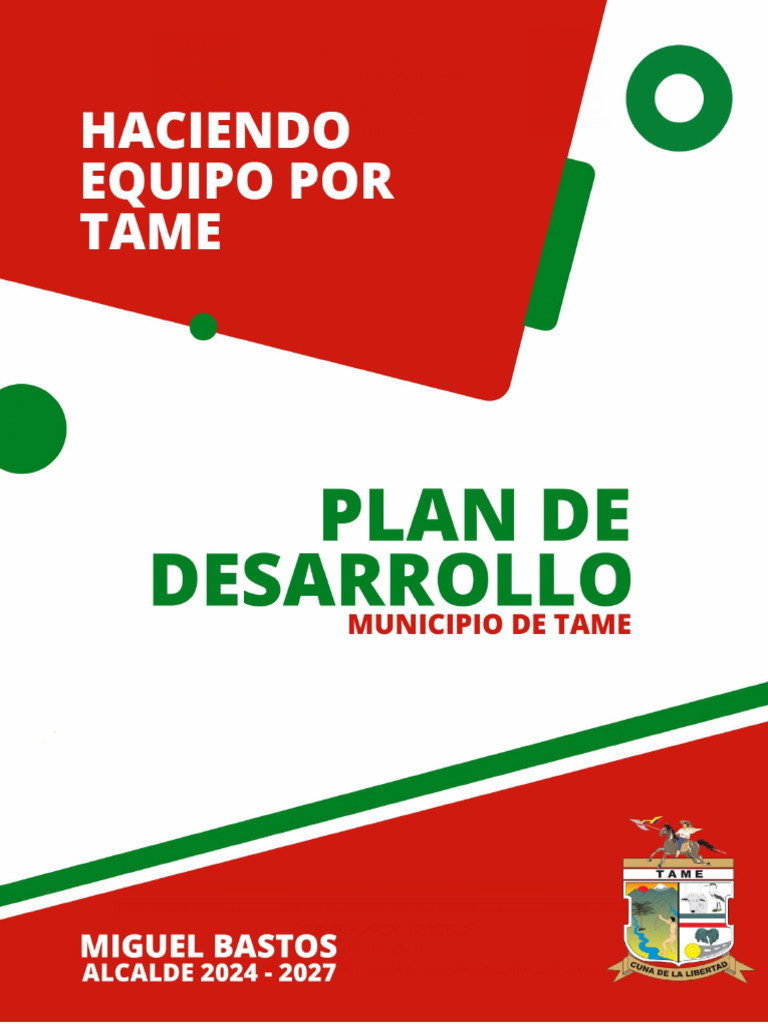 Plan de Desarrollo Tame 2024-2027 | PDF | Colombia