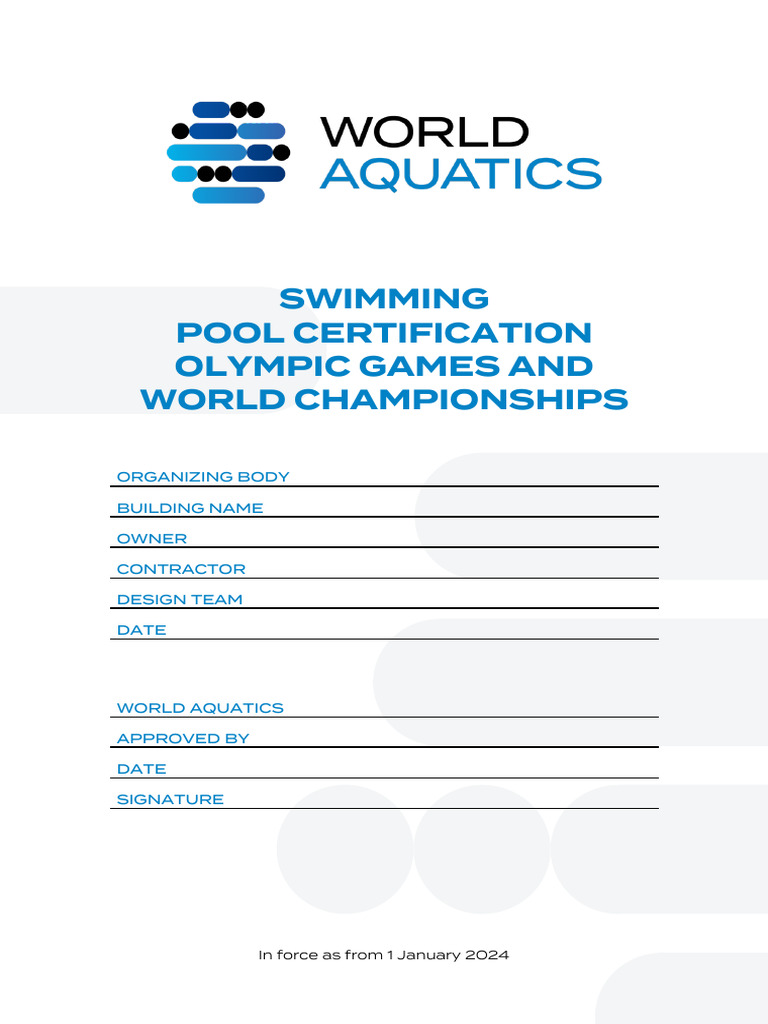 Swimming Pool Certification Guidelines | PDF | Swimming (Sport) | Surveying
