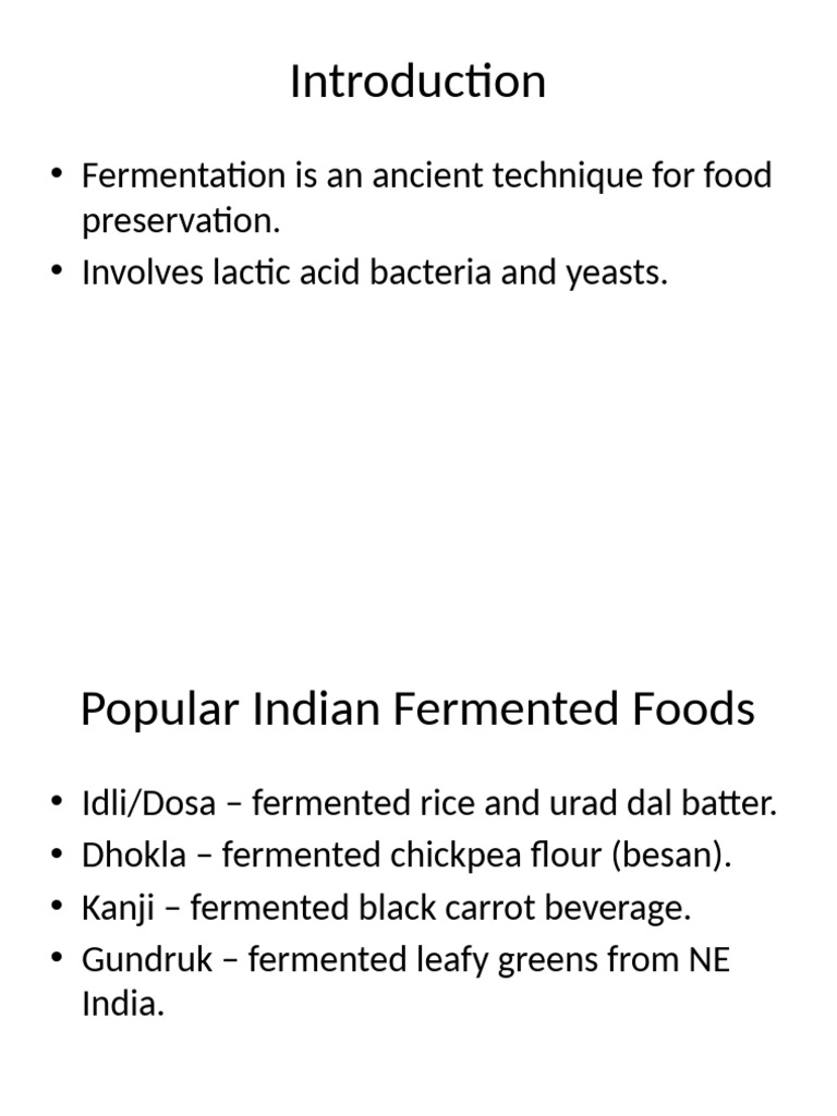 Unique PPT 1 Traditional Fermented Foods of India | PDF