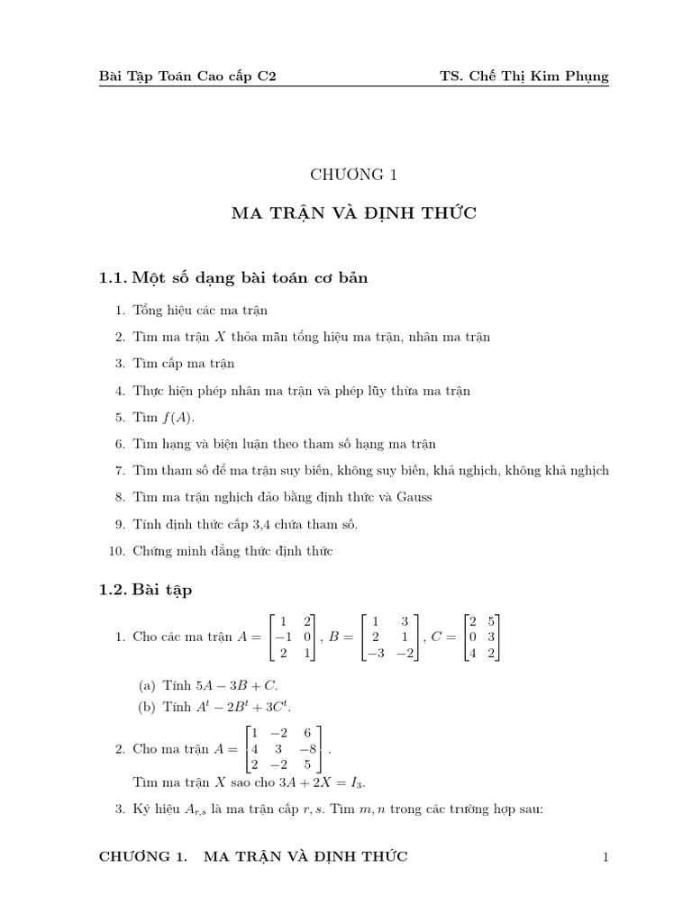 Toan C2 Bai Tap 2021 CTKPhung | PDF
