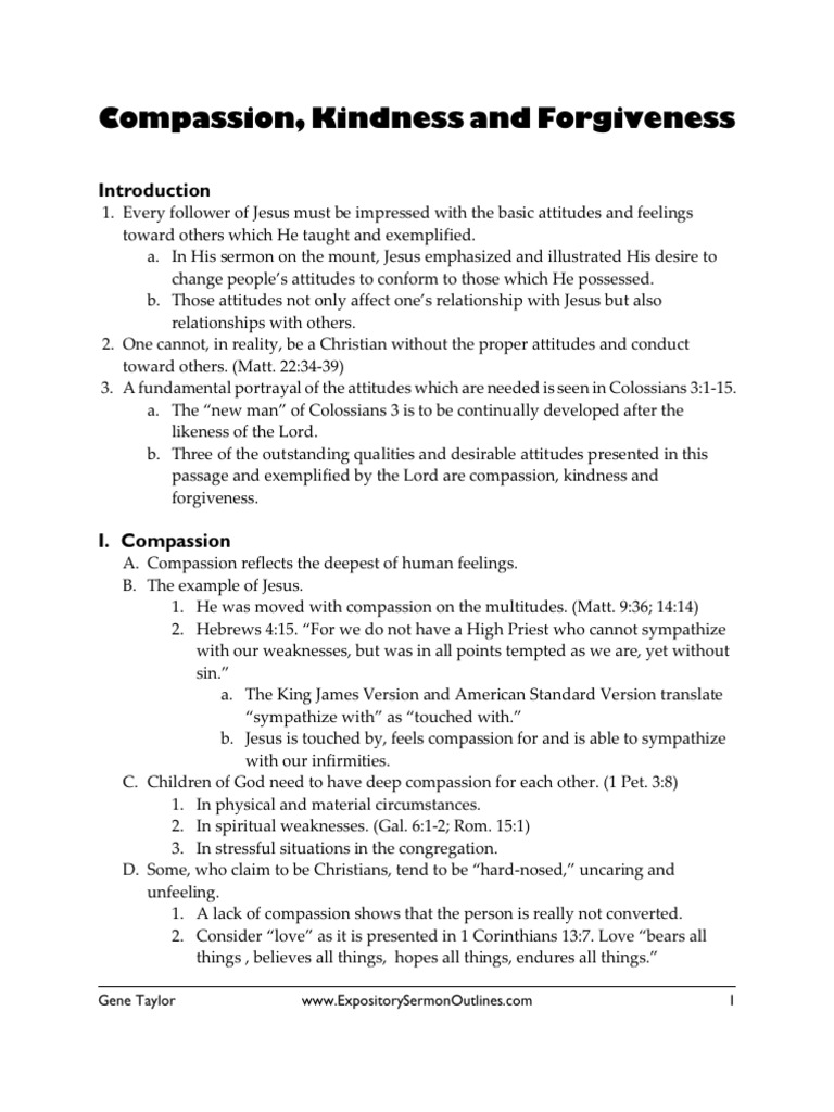 Compassion, Kindness and Forgiveness | PDF | Forgiveness | Jesus
