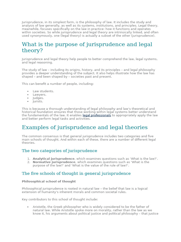 Understanding Jurisprudence and Legal Theory | PDF | Jurisprudence ...
