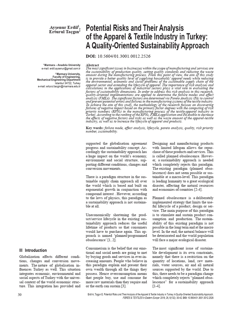 Potential Risks and Their Analysis | PDF | Sustainability | Life Cycle ...