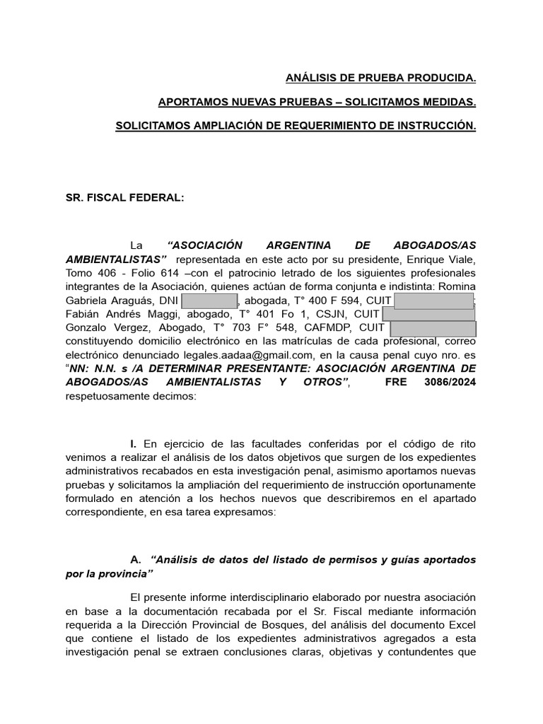 Solicitamos Ampliacion de Requerimiento de Instruccion 1 | PDF | Los bosques | Multa (pena)