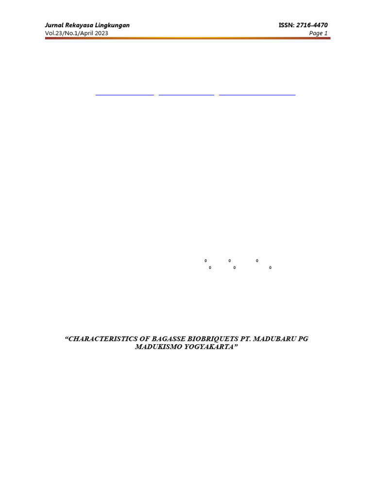 Karakteristik Biobriket Ampas Tebu PT - Madubaru PG Madukismo ...