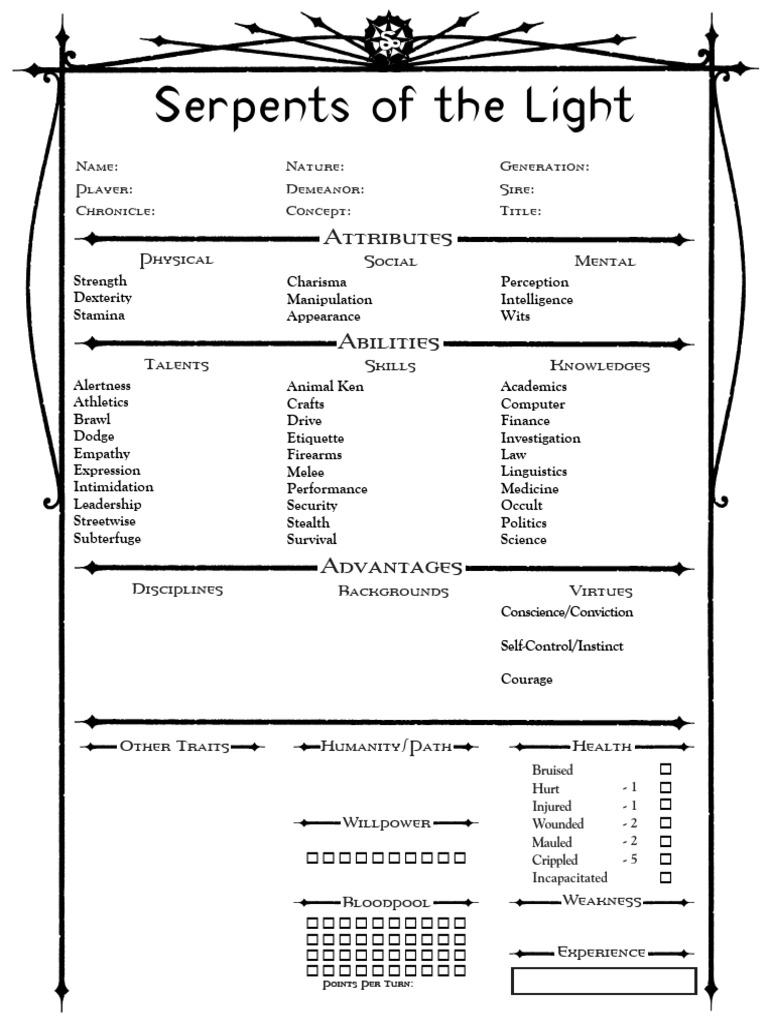 Ficha Pronta de Serpente Da Luz | PDF