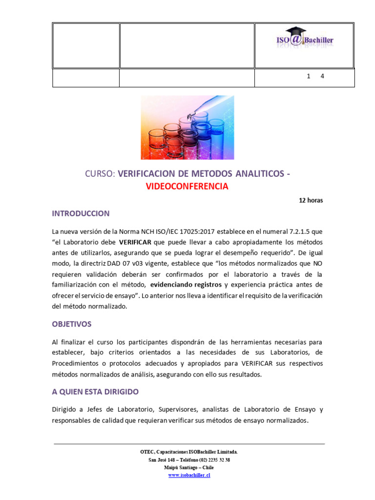 Verificación de Métodos Analíticos FD REG 024 | PDF | Laboratorios