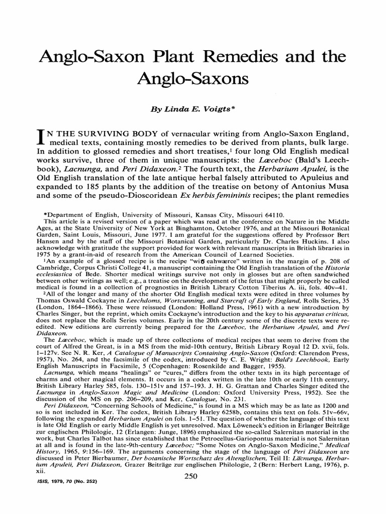 Anglosaxon Plant Remedies and The Anglosaxons 1979 | PDF | Anglo Saxons ...