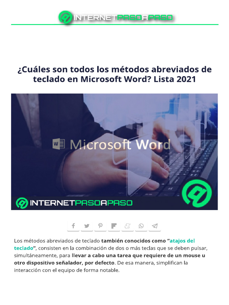 Word. Atajo Teclados. Guía | PDF
