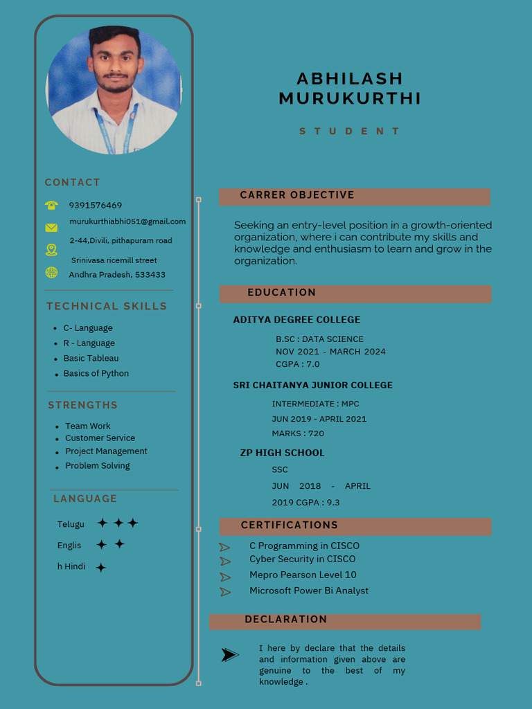 Abhilash Murukurthi: Contact | PDF