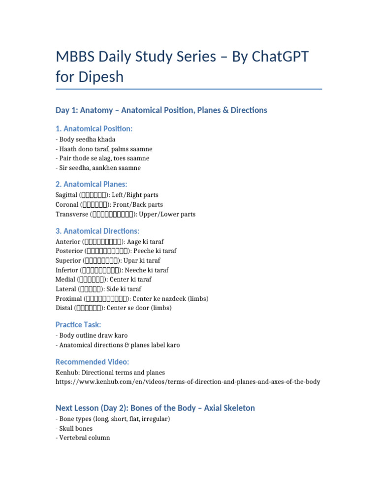 MBBS Daily Study Series Dipesh | PDF