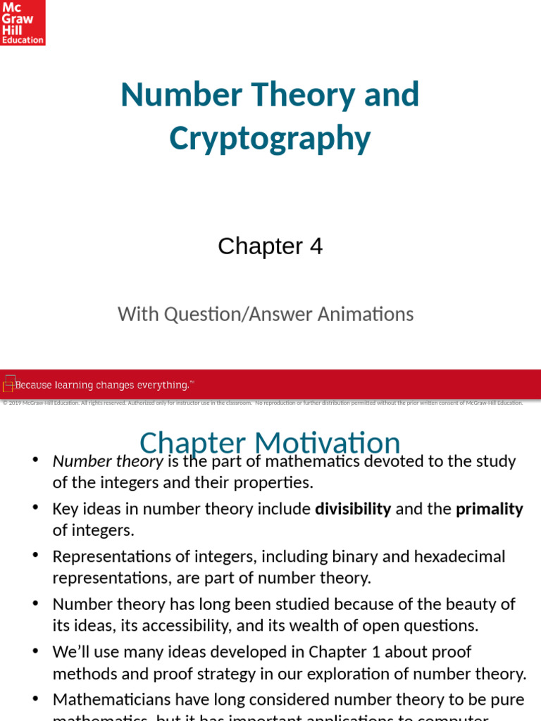 Chapter4 - Cryptography | PDF | Prime Number | Number Theory