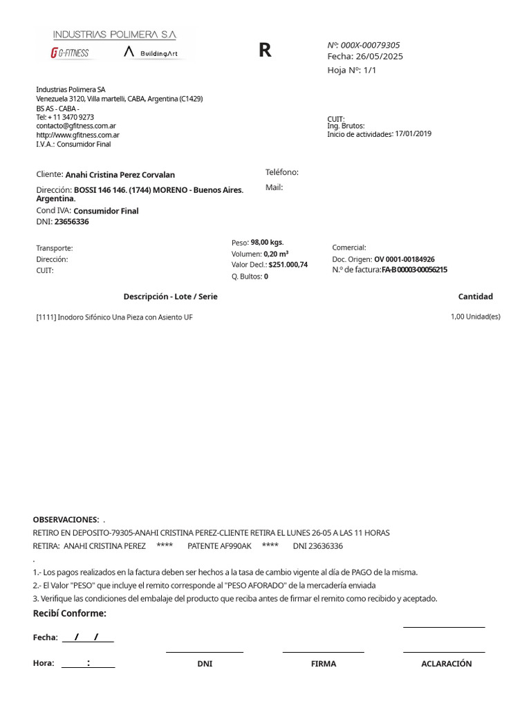 Ejemplos de Remitos | PDF