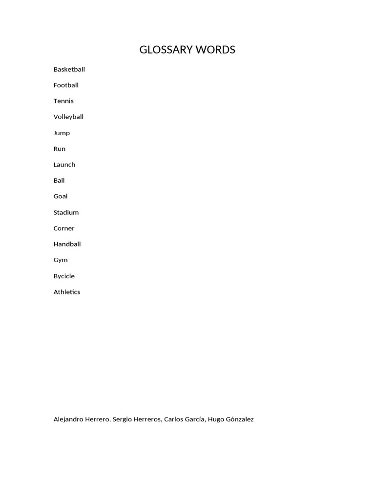 Glossary Words | PDF
