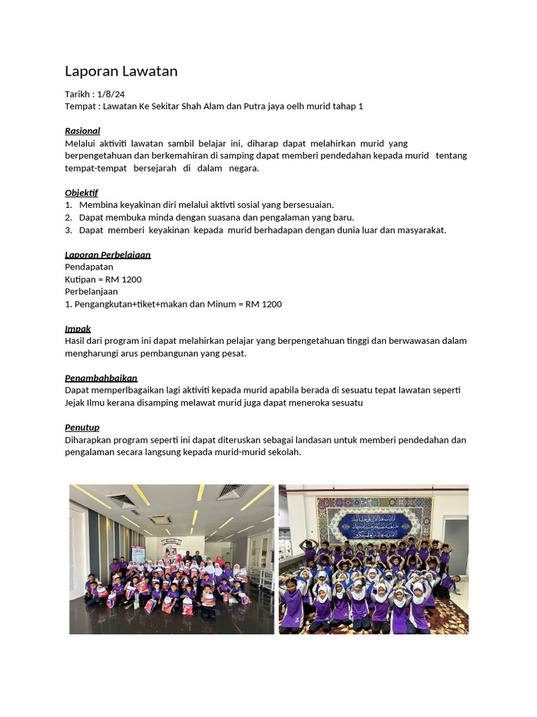 Laporan Lawatan | PDF