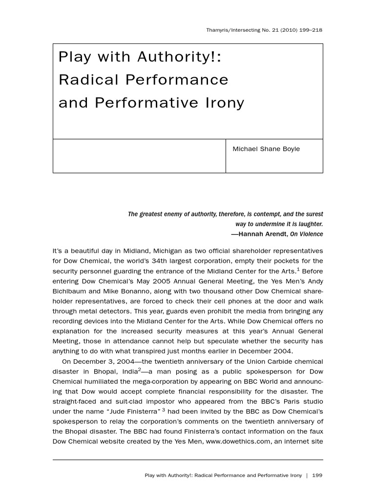 Boyle - Boyle MS. 2010. Play With Authority! Radical Performance and ...